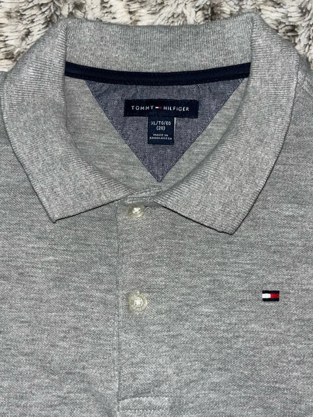 Tommy Hilfiger | Shirts & Tops | Tommy Hilfiger Light Gray Polo With ...